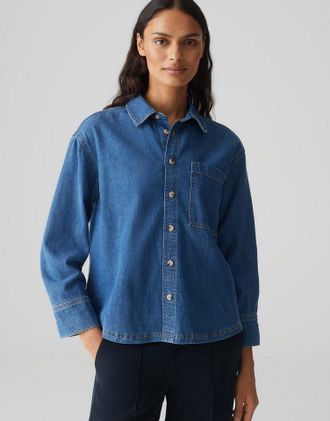 OPUS Jeansbluse FELYN Loose aus softem BCI Cotton