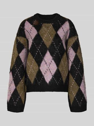 Gina Tricot Strickpullover mit Rundhalsausschnitt Modell Argyl
