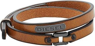 Diesel Bracelet Pour Hommes, 18 Cm - 19.5 Cm Bracelet En Cuir Brun, DX0984040, Marron