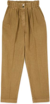 Oltre Femme, Pantalons, Brun, Taille: 44 FR Pantalon Baggy Paperbag