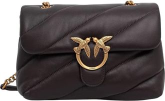 Pinko Pinko - Love Classic Puffer Crossbody Bag - Femme - Sacs - Brun - Taille: ONE Size