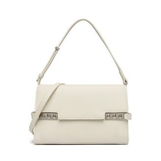 Generic Sac &agrave; bandouli&egrave;re pour femme - Sac &agrave; main Hobo en cuir v&eacute;g&eacute;talien avec poign&eacute;e sur le dessus - Sac &agrave; bandouli&egrave;re pour le travail et les voyages, Blanc