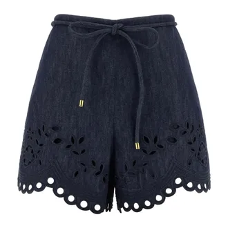 Zimmermann Femme, Shorts, Bleu, Taille: 40 FR Mahon Cotton Denim Shorts