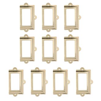 BESPORTBLE 10 Stück Metall Etikettenrahmen für Medizinschränke und Schubladen Robuster Eiseneinsatz Goldfarbener Schubladen Etikettenhalter mit Einschubfach für 