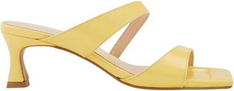 Cosmoparis Femme, Chaussures, Jaune, Taille: 40 EU Mule en cuir craquel&eacute; avec talon bobine
