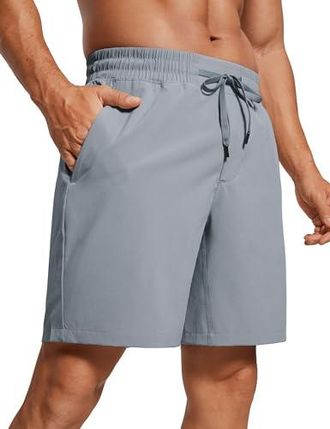 CRZ YOGA Short dentra&icirc;nement &agrave; s&eacute;chage Rapide pour Hommes Short de Sport avec Poches - 18 cm Carbone fonc&eacute; XL