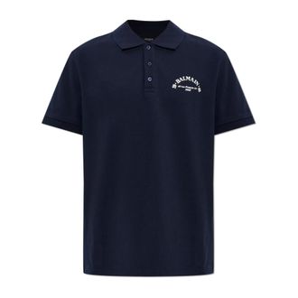 Balmain Polohemd mit Print - - Tops - Herren - Blau - L