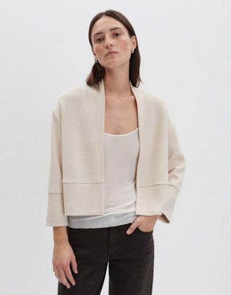 someday Sweatjacke Ulison lockere Passform, Boxy Silhouette, M&eacute;lange-Effekt
