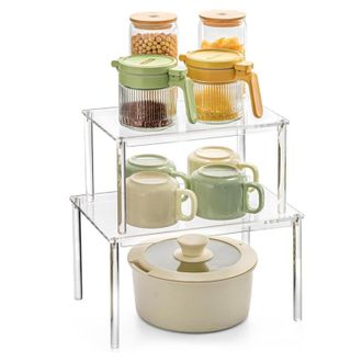 Generic Kabinettschrank Organizer | Aus Acryl Schrank Brett Etagere Gestell - Platzsparende Stauraum Halterung Für Crafting Kaffeestation Schlafzimmer Bad