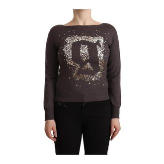John Galliano Lang&auml;rmliger Pullover - - Knitwear - Damen - Braun - 2XS