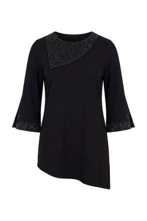 Ulla Popken T-Shirt Shirt Ziersteine A-Linie Rundhals 3/4-Arm