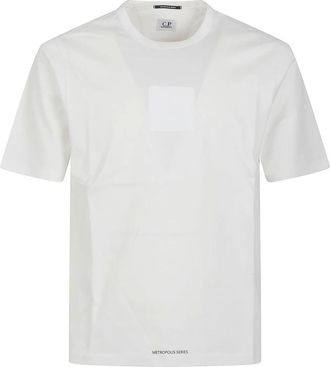 C.P. Company C.p. Company, Homme, Tops, Blanc, Taille: L Metropolis Mercerized Jersey T-Shirt