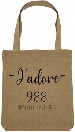 Fabulous Sac Shopping Tote Bag Aspect Lin - JAdore 988 Nouvelle Caledonie Departement France Region - Sac de Courses Toile Epaisse 360g Beige Naturel Cabas Por