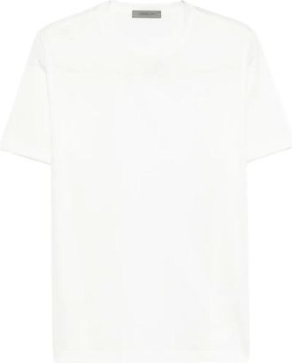 Corneliani Homme, Tops, Blanc, Taille: 2XL T-shirt en coton