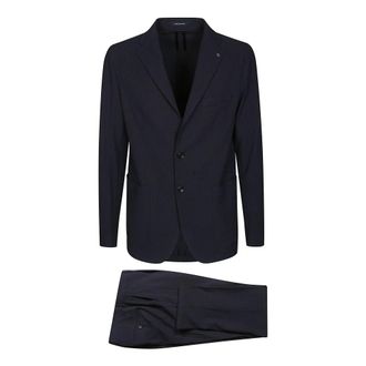 Tagliatore Abito Dakar Seersucker - - Suits - Herren - Blau - M