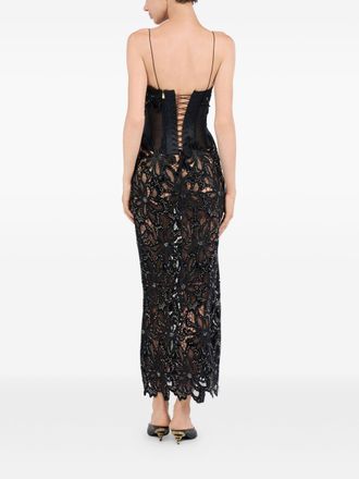 Roberto Cavalli Womens Dress Black Lace Bustier Polyester