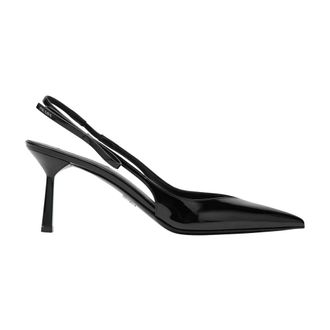 Prada Slingback-Pumps aus Lackleder - - Shoes - Damen - Schwarzk - 38 1/2 EU