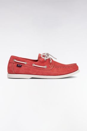 Eden Park Mocassins Bateau En Cuir Su&eacute;d&eacute; Rouge