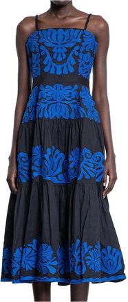 Sea NY Femme, Robes, Noir, Taille: 38 FR Robe D&eacute;bardeur Applique Multicolore avec Broderie