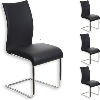 IDIMEX Lot de 4 chaises ALADINO, en synthétique noir