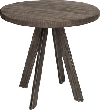 Invicta Interior Massiver Esstisch Iron Craft 80cm rund grau Mangoholz geflexte Beine Holztisch Bistrotisch Tisch