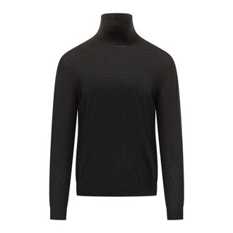 Malo Homme, Pulls, Noir, Taille: 2XL Virgin Wool Turtleneck