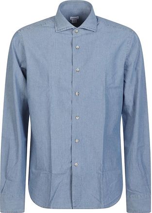 Orian Orian, Homme, Chemises, Bleu, Taille: XL Chemise Slim &agrave; Manches Longues
