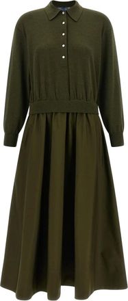 Polo Ralph Lauren Femme, Robes, Vert, Taille: 40 FR Robe Polo en Maille Hybride