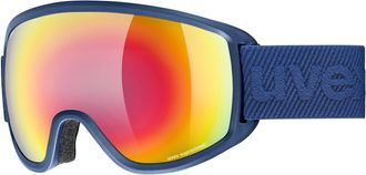Uvex topic FM sphere - Skibrille für Damen und Herren - verzerrungs- & beschlagfrei - verzerrungsfreie Sicht - navy matt/rainbow-rose - one size
