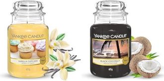 Yankee Candle Company Duftkerze im Glas (groß) - Black Coconut - Kerze mit langer Brenndauer bis zu 150 Stunden & Duftkerze im großen Jar, Vanilla Cupcake, Brenndauer bis z