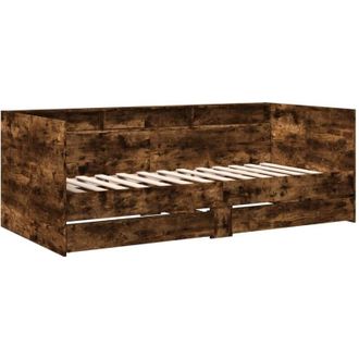 vidaXL Lit de jour et tiroirs chêne fumé 90x200 cm bois dingénierie