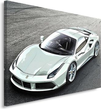 Feeby Wandbild - 1 Teilig - 80x120 cm, Leinwand Bild Leinwandbilder Bilder Wandbilder Kunstdruck, AUTO, TRANSPORT, SCHWARZ-WEI&szlig;