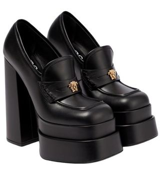 Versace Black Platform Loafers Size 41