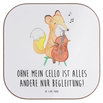 Mr. & Mrs. Panda gl&auml;seruntersetzer Cello Magie - Geschenk, deko untersetzer, Orchester, Tassenuntersetzer, Teeuntersetzer, Lernen, Solo, Musiker, Klassische Musik, Str