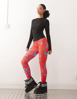OOSC Legging de premi&egrave;re couche pour femme &agrave; motif Starman - Rouge