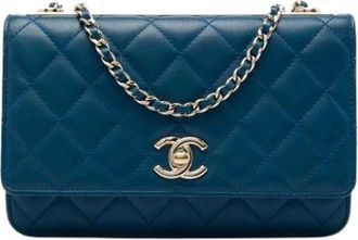 Chanel Portefeuille sur cha&icirc;ne Pre-owned - Femme - Pre-owned - Bleu - Taille: ONE Size