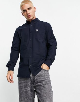 Fred Perry Chemise Oxford - Bleu marine