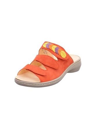 Think Damen Camilla chromfrei gegerbte nachhaltige Pantolette, Scarlet/Kombi 5010