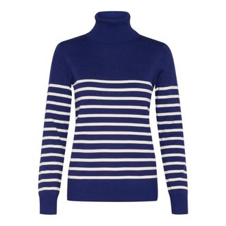 Saint Tropez MilaSZ St. Pull Col Roul&eacute; - Femme - Pulls - Bleu - Taille: 40 FR
