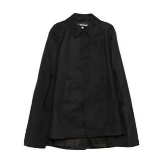 Junya Watanabe Chemise Cape &agrave; Rayures - Femme - Vestes - Noir - Taille: 42 FR