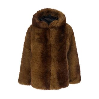 Apparis Brauner Pelzkapuzenmantel Frau - - Jackets - Damen - Braun - L