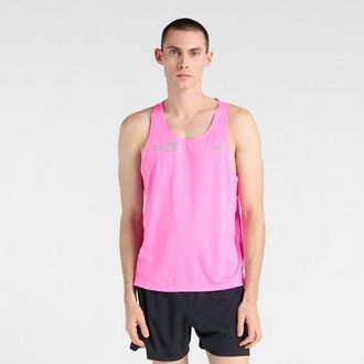 New Balance Homme London Edition RC Essential Singlet en Rose, Polyester, Taille L