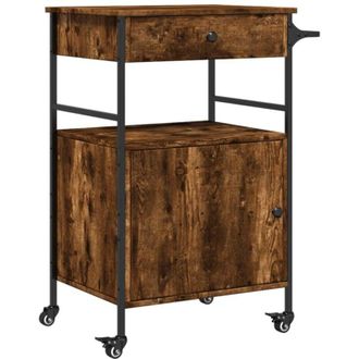 Les Tendances Chariot de cuisine chêne fumé 56x43x89,5 bois dingénierie