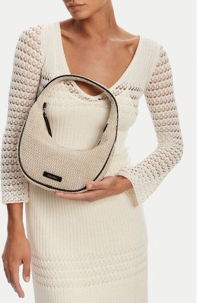 Calvin Klein Handtasche Pinched Raffia Medium Shoulder B LV04F3079G Beige