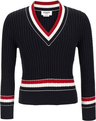 Thom Browne Pull Col Rond - Bleu