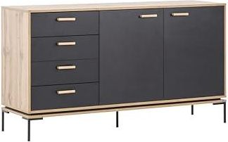 Schildmeyer Looks by Wolfgang Joop Sideboard, Eiche Landhaus mit schwarz, Holzwerkstoff, 154.6 x 45 x 85.7 cm, 701729