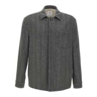 Eleventy Homme, Vestes, Gris, Taille: L Surchemise &agrave; chevrons