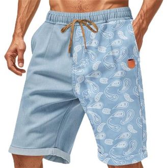 Generic Short longueur genou pour homme, l&eacute;ger, respirant, ample, d&eacute;contract&eacute;, imprim&eacute;, short de sport d&eacute;contract&eacute; avec poches, taille &eacute;lastique, short de spo