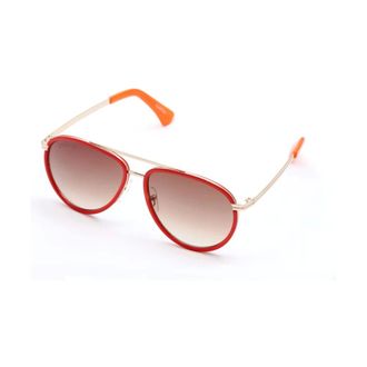 Lancaster Femme, Accessoires, Rouge, Taille: ONE Size Lunettes de soleil en m&eacute;tal rouge
