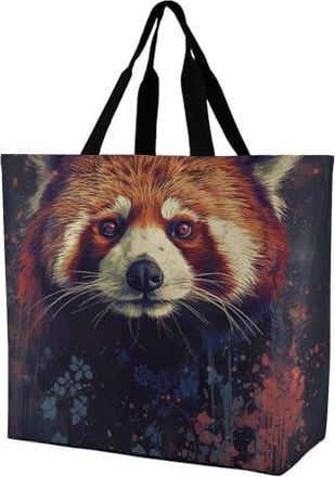 Generic Panda Roux Sac Fourre-Tout L&eacute;ger Tote Bag Grand Sac Courses Pour Quotidienne Gym Shopping
